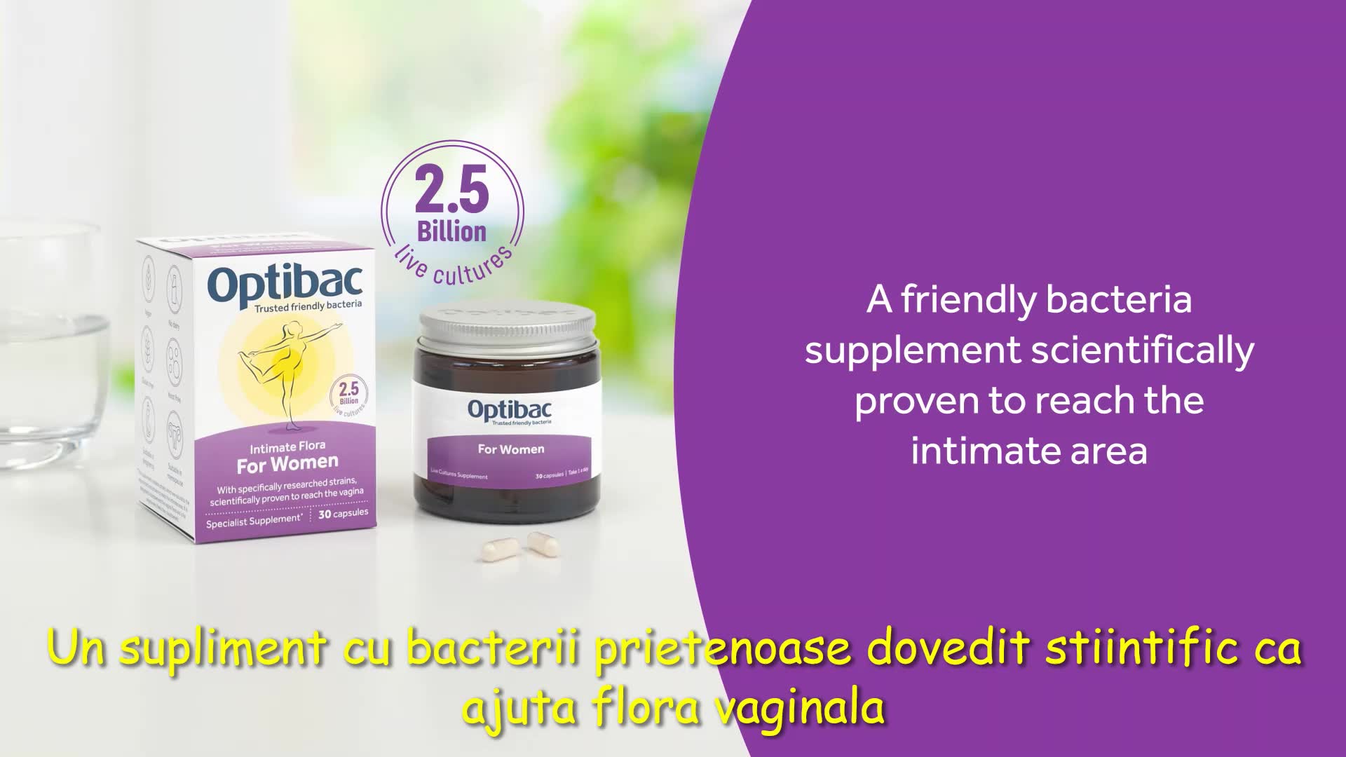 Probiotic pentru flora vaginala, infectii vaginale, 30 capsule, Optibac ...