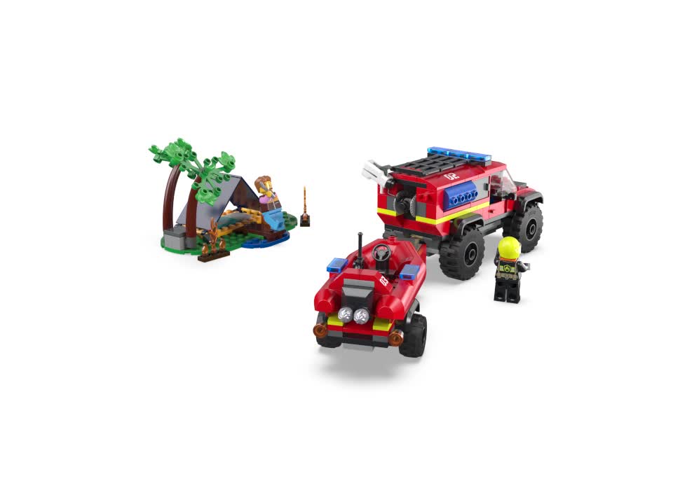 LEGO® City - Camion 4x4 si barca de pompieri 60412, 301 piese - eMAG.ro