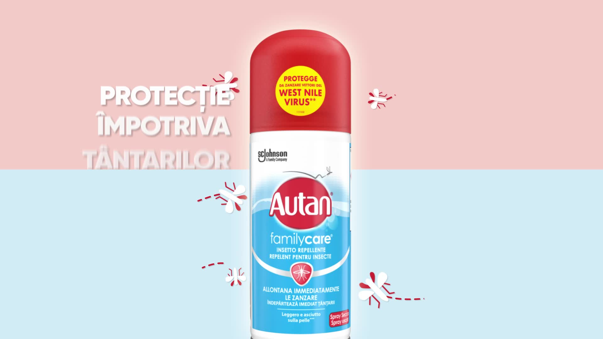 Pachet 2x spray anti-intepaturi insecte Autan Family Care, 2 x 100 ml ...