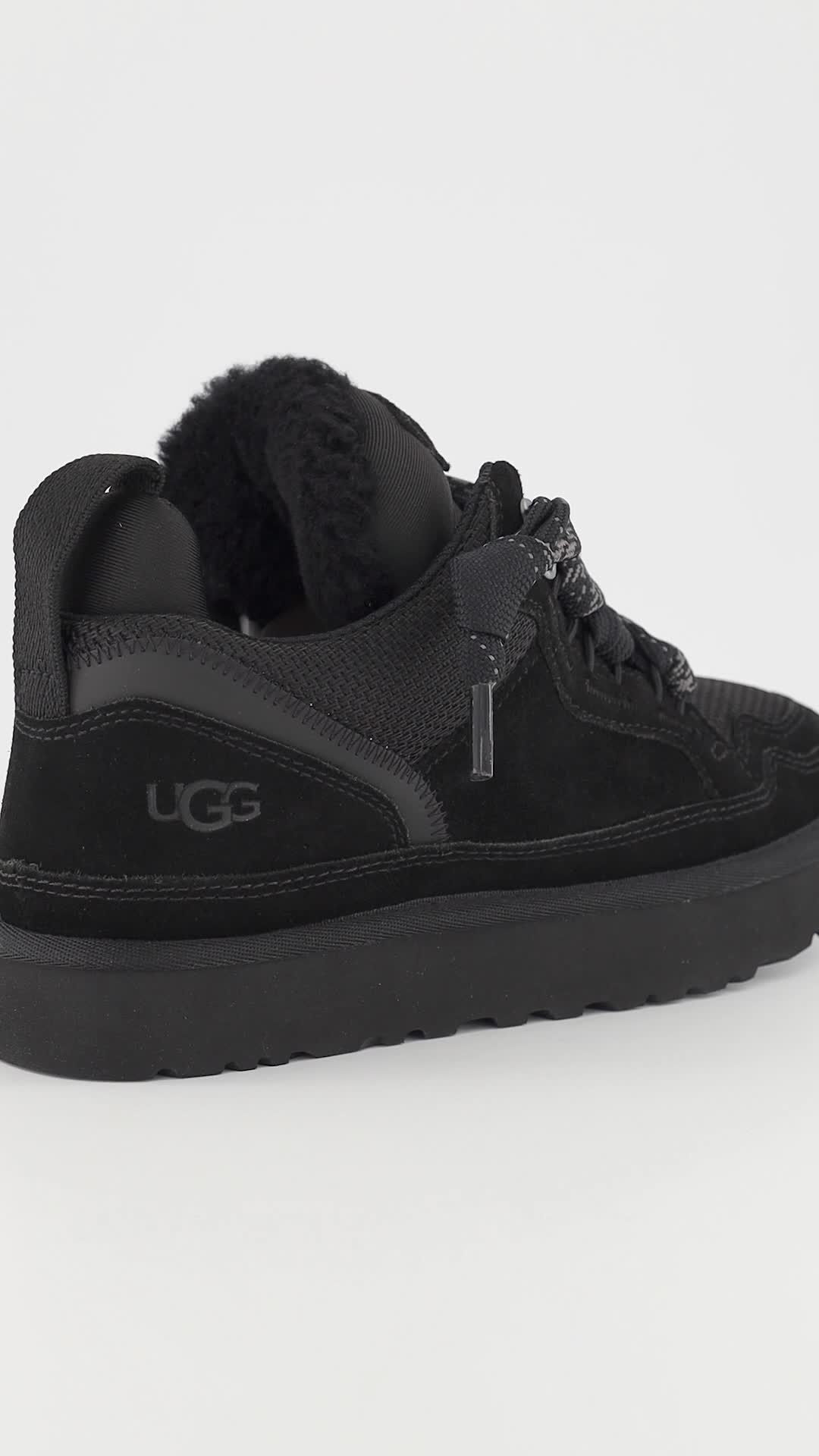 UGG, Pantofi sport cu insertii de piele intoarsa Lowmel, Negru, 6 - eMAG.ro