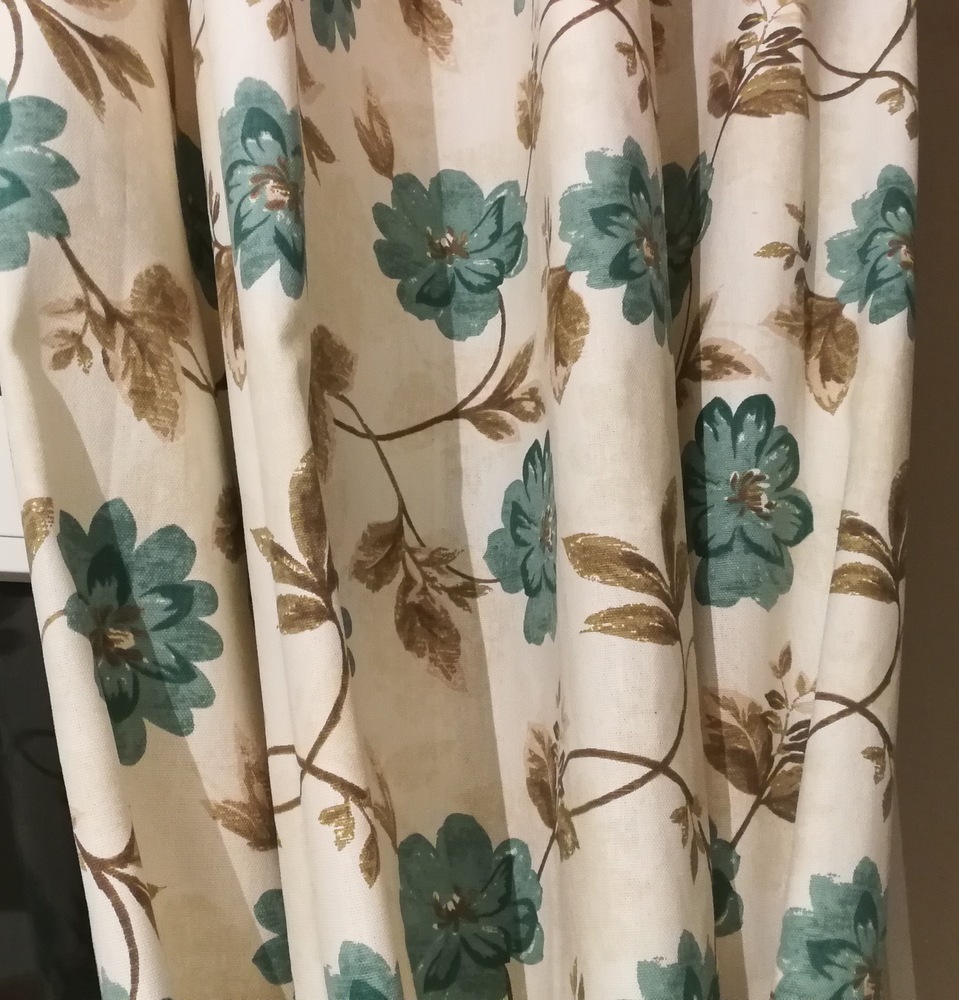 Set 2 draperii Heinner Home, bumbac, 140x270 cm, Flori Albastre - eMAG.ro
