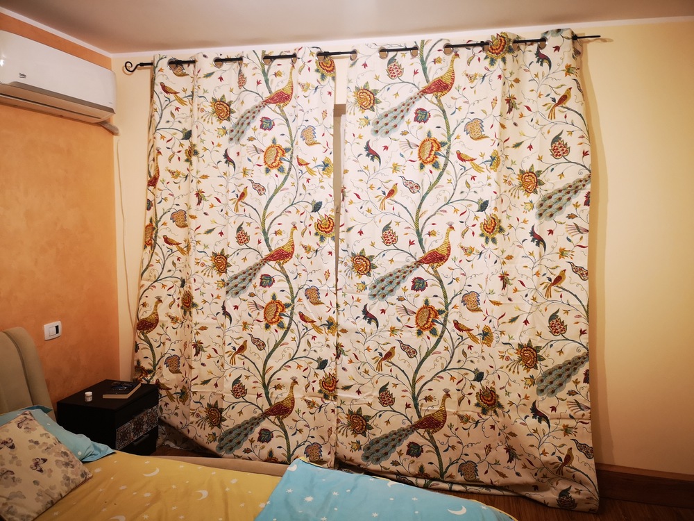 Set 2 draperii Heinner Home, 140x270 cm, bumbac, Model pauni - eMAG.ro