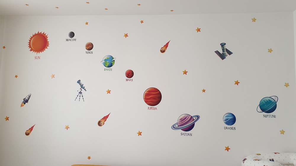 Stickere perete camera copii, Planetele 2, Stickermania, 60x90cm - eMAG.ro