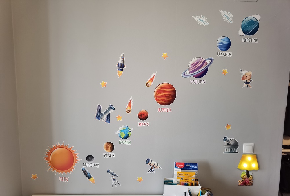 Stickere perete camera copii, Planetele 2, Stickermania, 60x90cm - eMAG.ro
