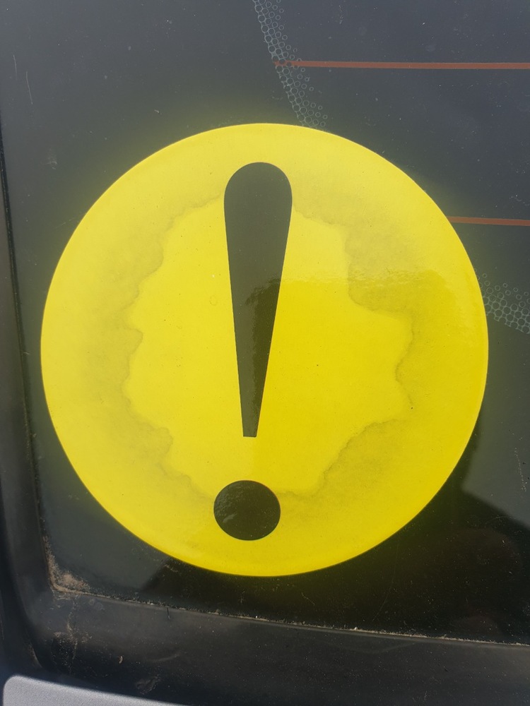 Set 2 buc Semn Incepator Autocolant Exterior, reflectorizant, galben ...