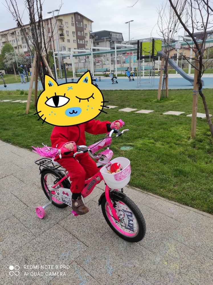 Bicicleta copii Vision miyu culoare roz/alb roata 16" otel - eMAG.ro