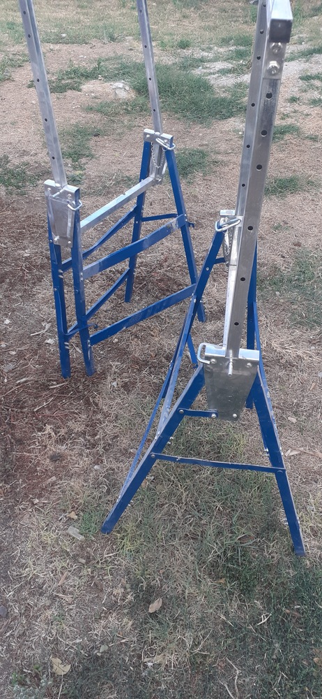 Set 2 x Capra de schela, Reglabil, Otel, Albastru, Max. 200 kg - eMAG.ro