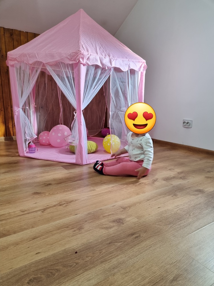 Cort de joaca pentru copii, pliabil, 135x140 cm, culoare roz - eMAG.ro