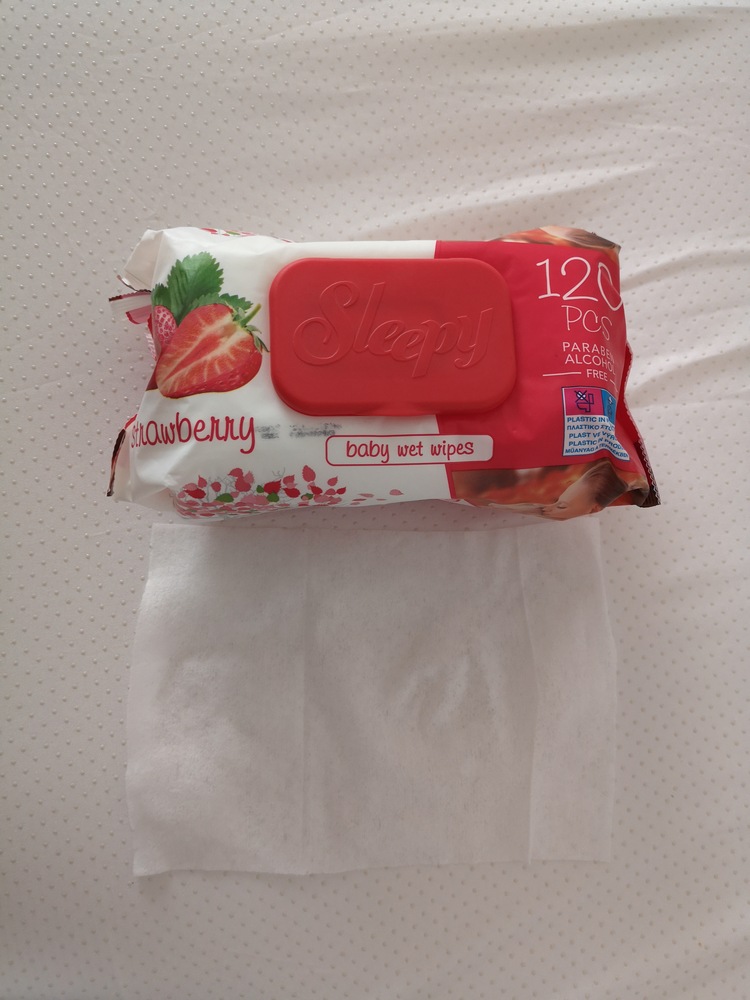 Servetele umede bebelusi Sleepy Strawberry, 120 bucati, aroma de ...