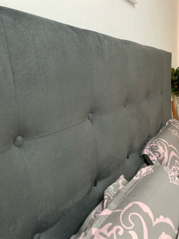 Pat tapitat Terano, material textil, somiera rabatabila inclusa ...