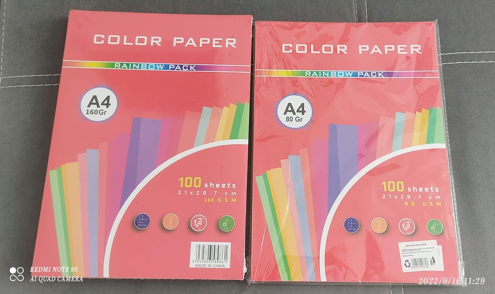 Carton colorat A4, top 100 coli, 10 culori, 150 g/mp - eMAG.ro