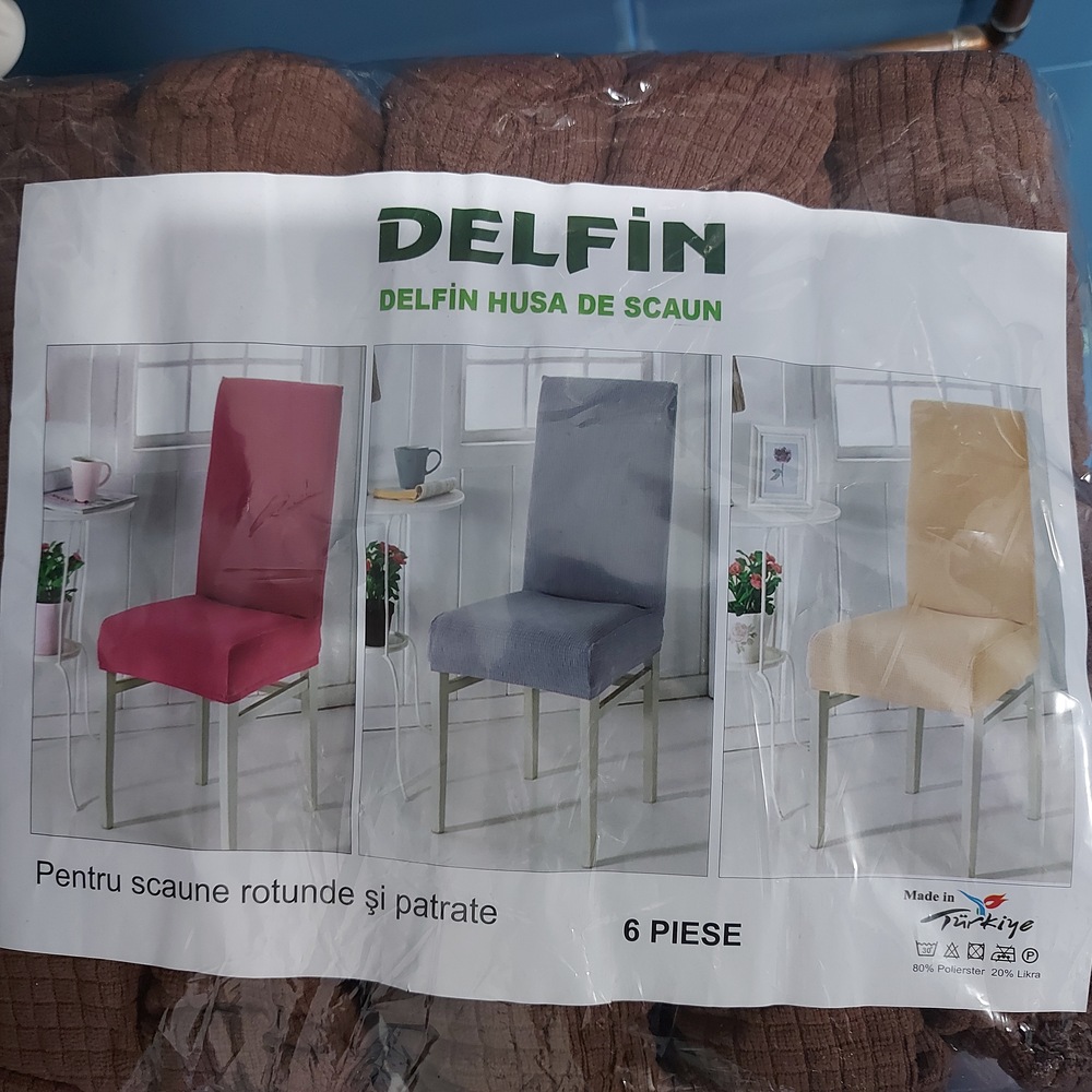 Set 6 Huse Scaun Universale, Din Bumbac Embosat, Alb, 40x40x50 cm - eMAG.ro