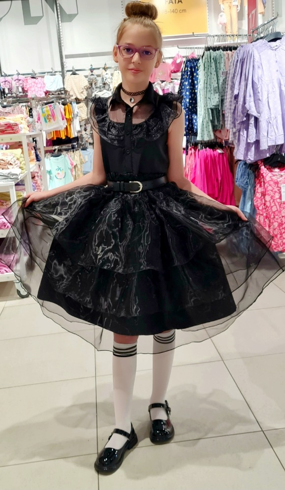 Rochie de bal, Wednesday, neagra, 130 cm - eMAG.ro