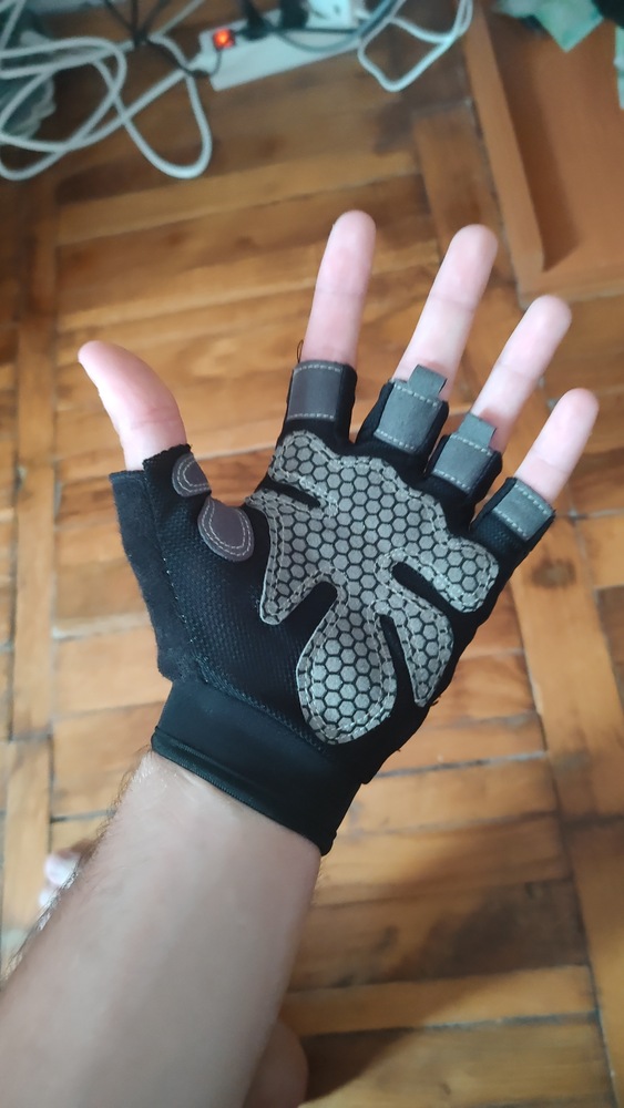 Manusi pentru fitness si sala, GO4FIT, din material respirabil, Negru ...