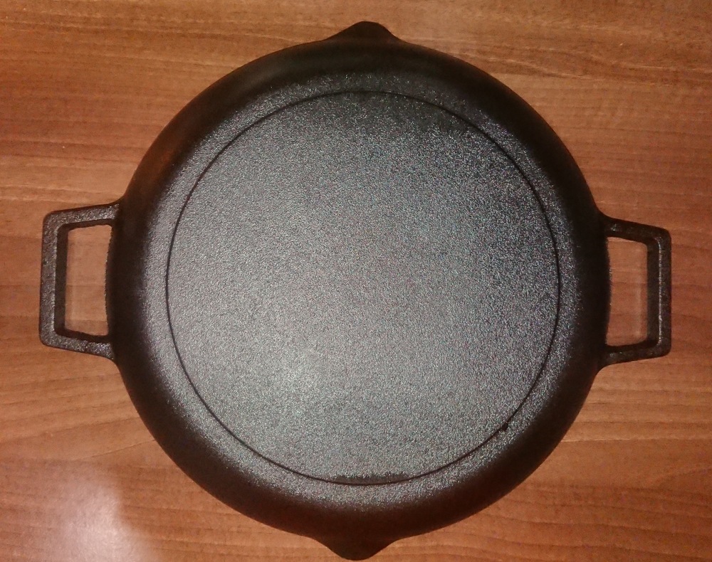 Placa gratar, fonta, rotunda, cu manere si cioc, 33.5x4.5 cm, Perfect ...