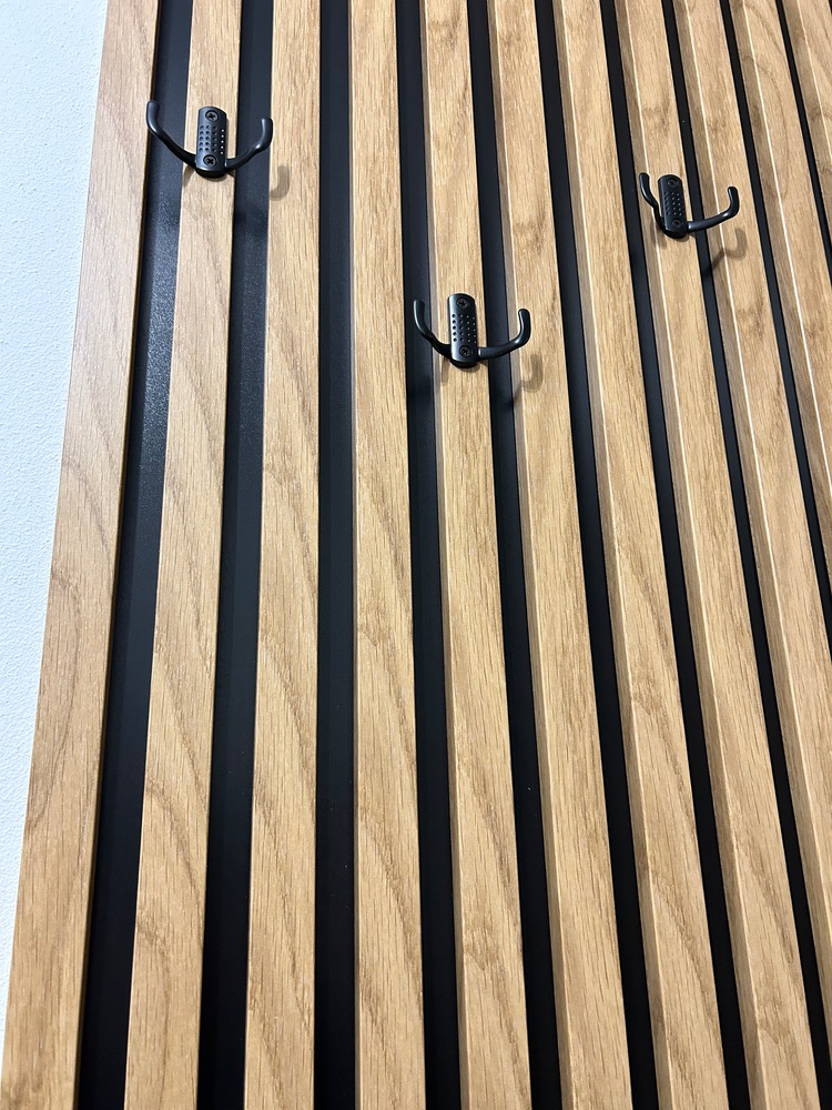 Panou riflaj decorativ pe placa HDF, Lameo, 275 cm, 30 cm, negru mat ...