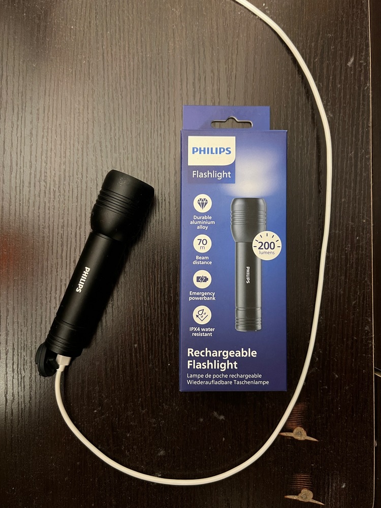 Lanterna LED reincarcabila Philips SFL7003R/10, USB, 200 lm, 3 moduri ...