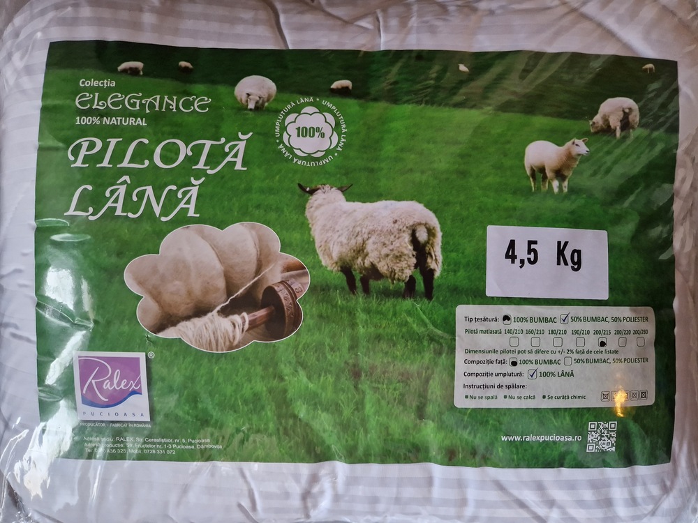 Plapuma iarna groasa 4.5 kg, pat dublu, invelis exterior bumbac 100% ...