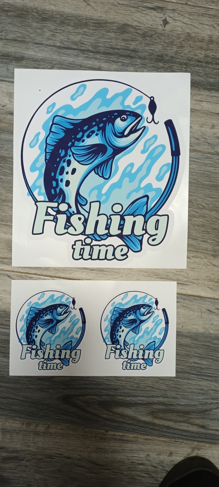 Sticker Cu Mesaj In Engleza Fishing Time, Peste, Pescuit, Apa, cu ...