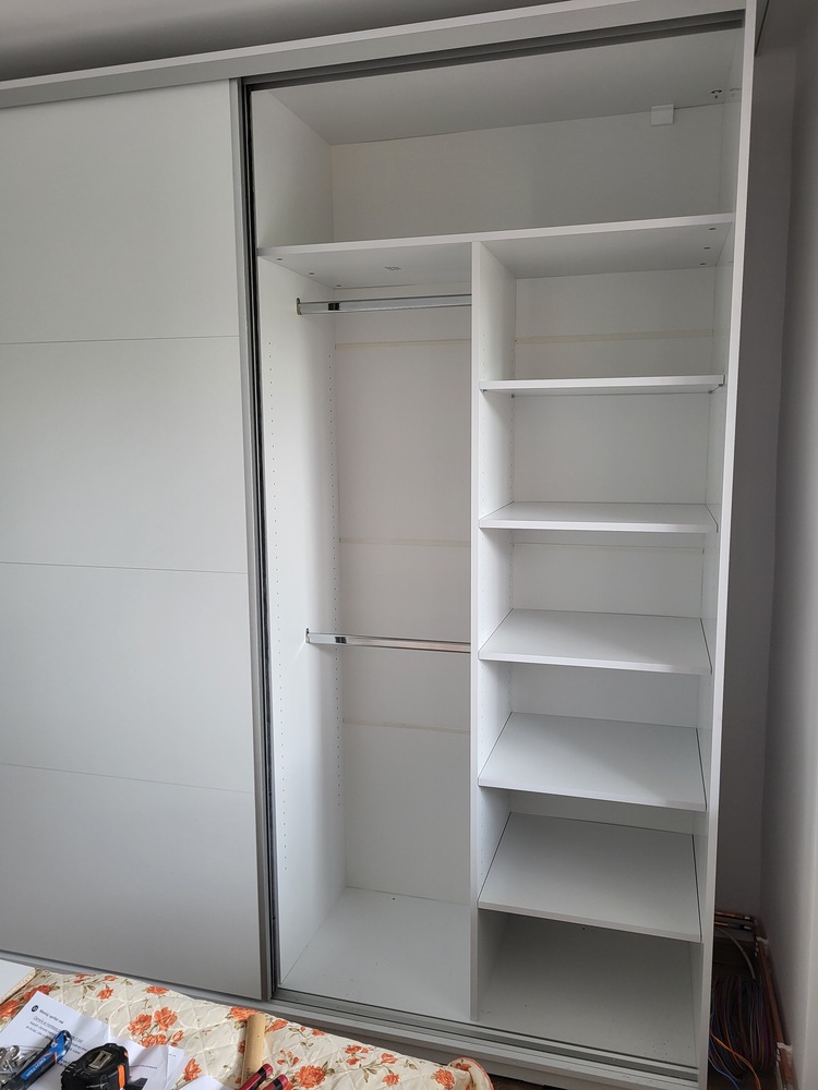 Dressing cu usi glisante 4f, Alb, H 240 x L 240 x A 60 cm, PAL 18 mm ...