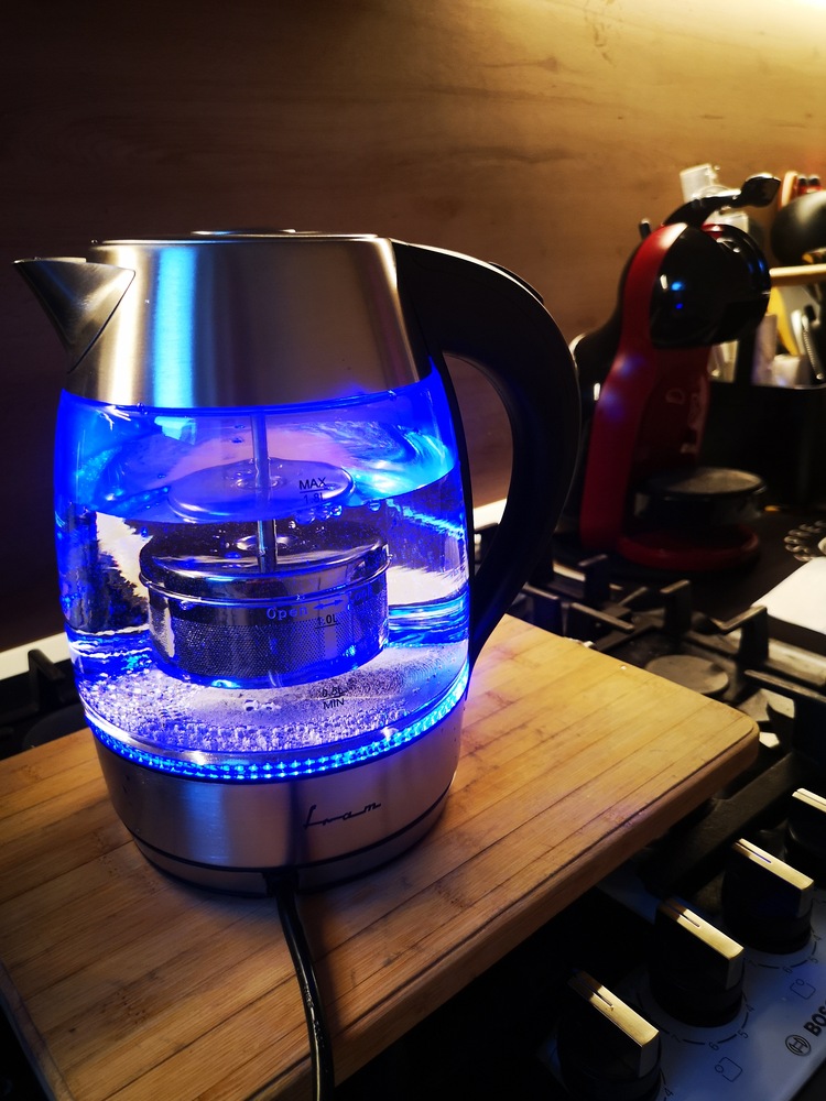 Fierbator electric cu filtru ceai Fram FEK-MTF2200G, 1850-2200w, 1.8l ...