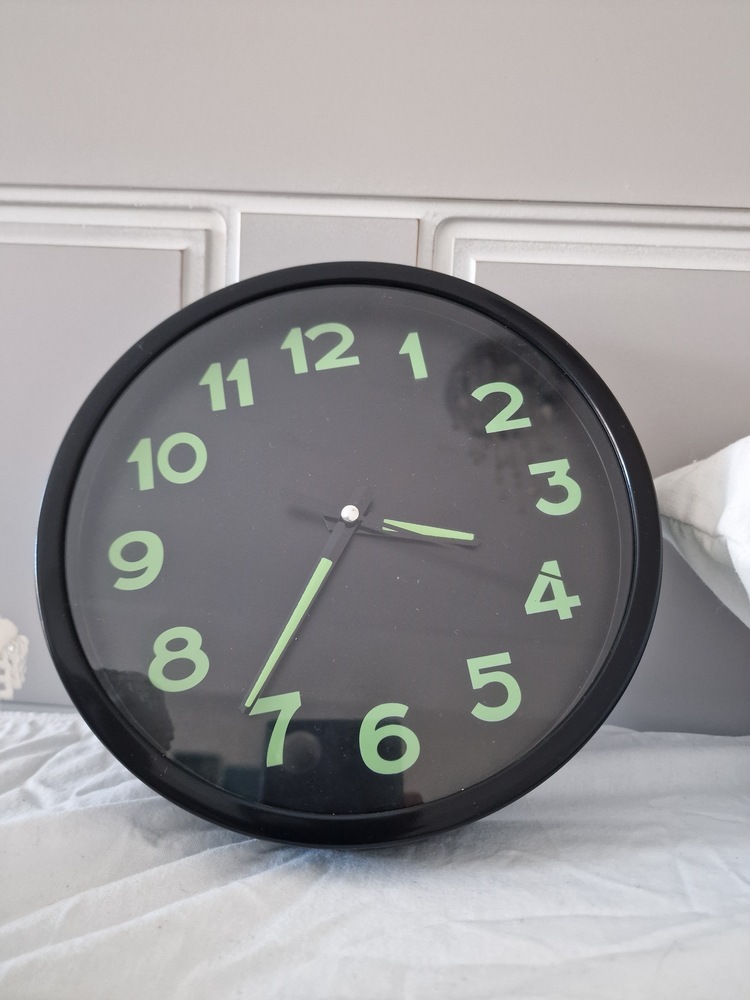 Falióra, 20 cm, Fekete, Számok világítanak a sötétben, Műanyag, ATU ...