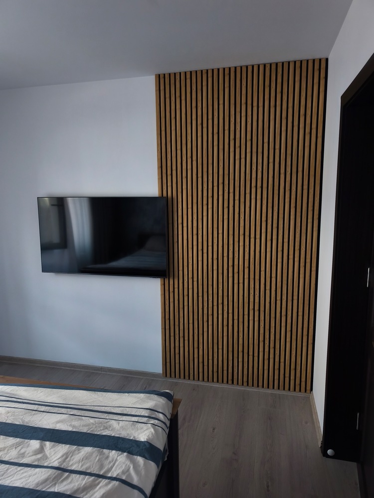 Riflaj decorativ Pro Line, panou acustic din lamele MDF si fetru PET ...