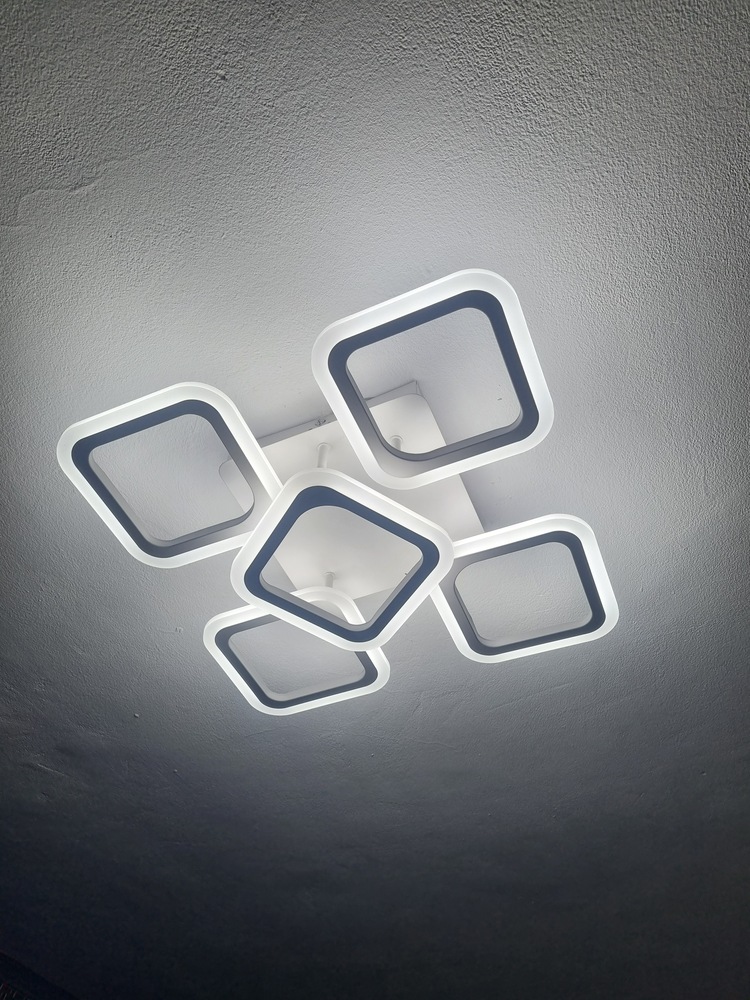 Lustra LED patrata 4+1 dimabila cu telecomanda, 3 tipuri de lumina ...