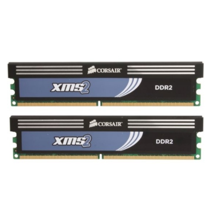 Kit Memorie Corsair 4GB (2 x 2048MB), DDR2, 800MHz, XMS2 - eMAG.ro