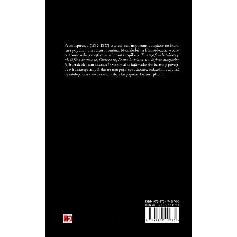 Legendele Sau Basmele Romanilor. Volumul I - Petre Ispirescu - eMAG.ro