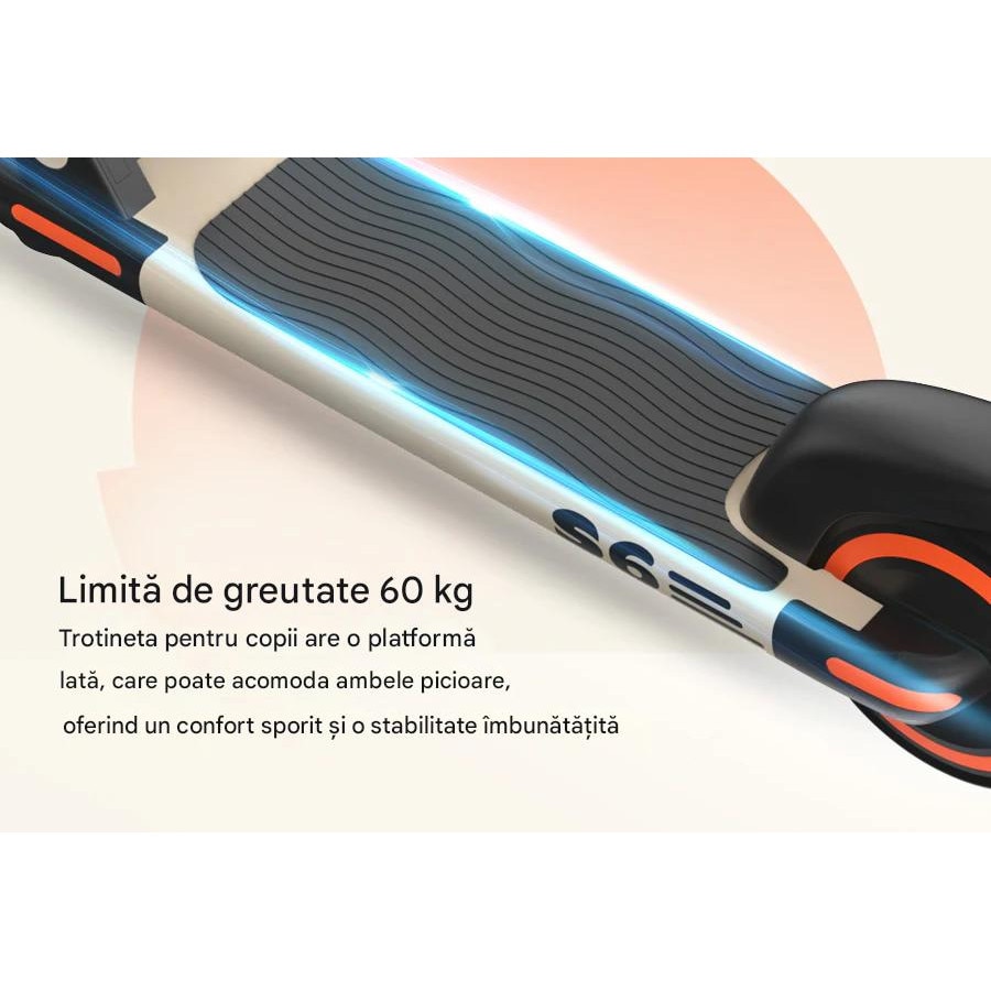 Trotineta electrica ISHINWHEEL S6 pentru copii portocaliu, Motor de ...
