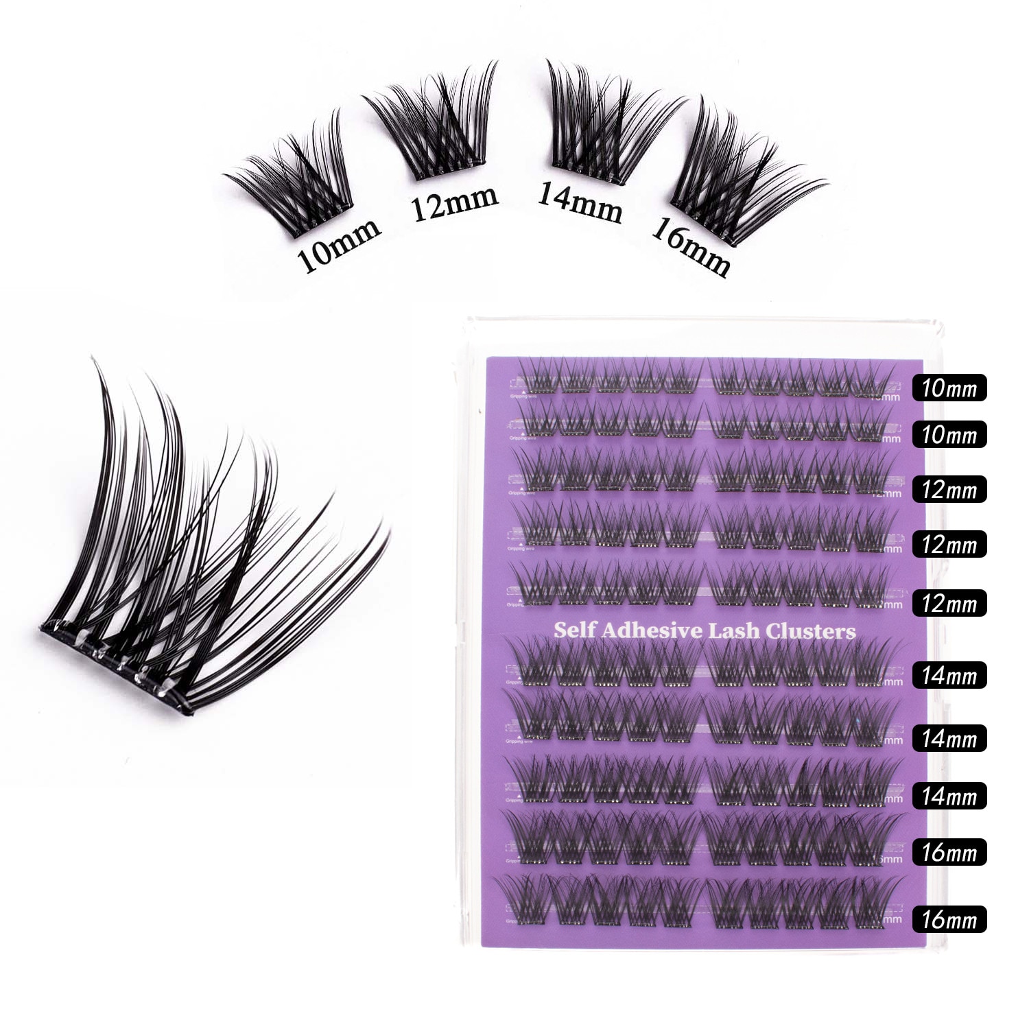 Gene false autoadezive, negru, solid - eMAG.ro