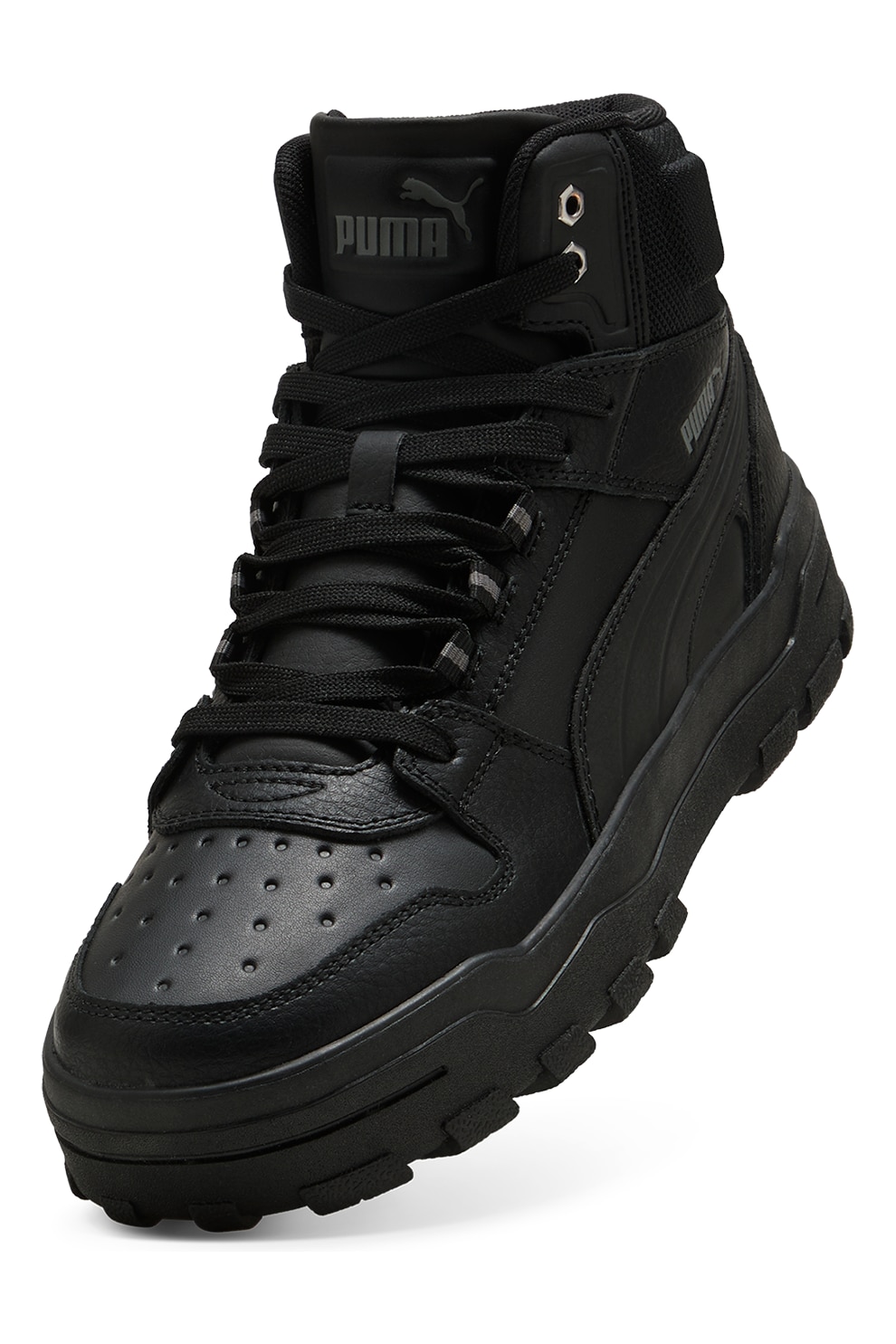 Puma, Pantofi sport mid-high cu insertii de piele Rebound Abrupt Cast ...