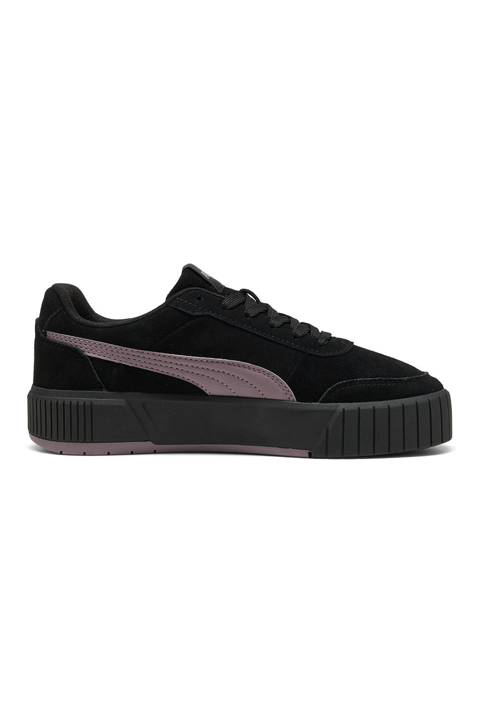 Puma, Pantofi sport flatform Carina Mia de piele intoarsa cu garnituri ...