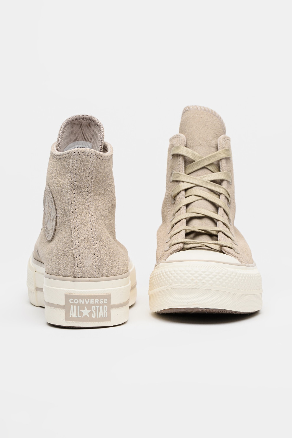 Converse, Tenisi flatform de piele intoarsa Chuck Taylor All Star, Maro ...