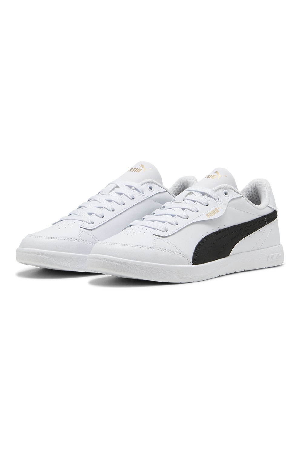 Puma, Pantofi sport Vikky Star de piele, Alb, Negru, 7.5 - eMAG.ro
