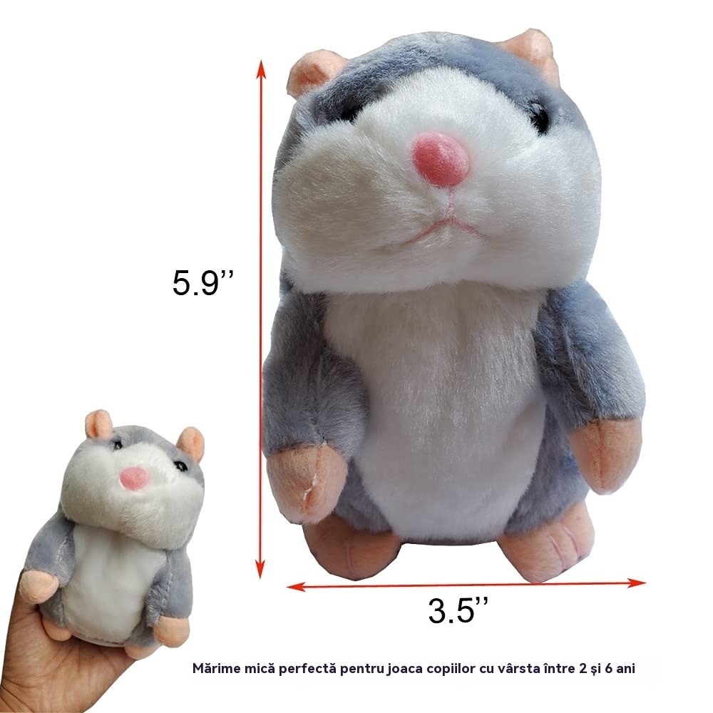 Set = 2 jucarii interactive, hamster vorbitor 15 cm, papagal vorbitor ...