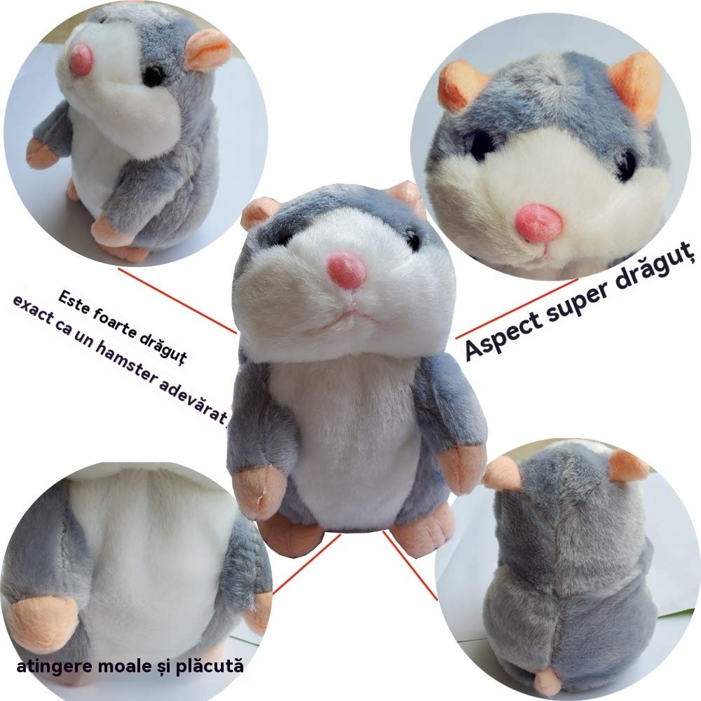 Set = 2 jucarii interactive, hamster vorbitor 15 cm, papagal vorbitor ...