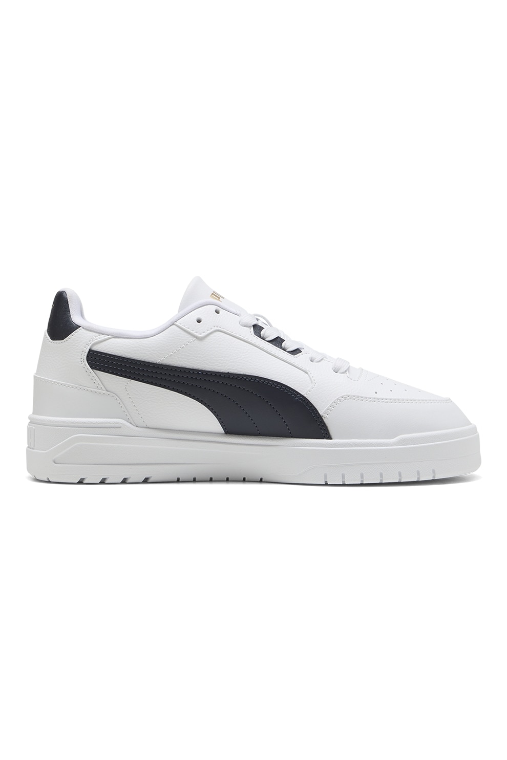 Puma, Pantofi sport Shuffle Dowtown de piele ecologica, Alb, Albastru ...