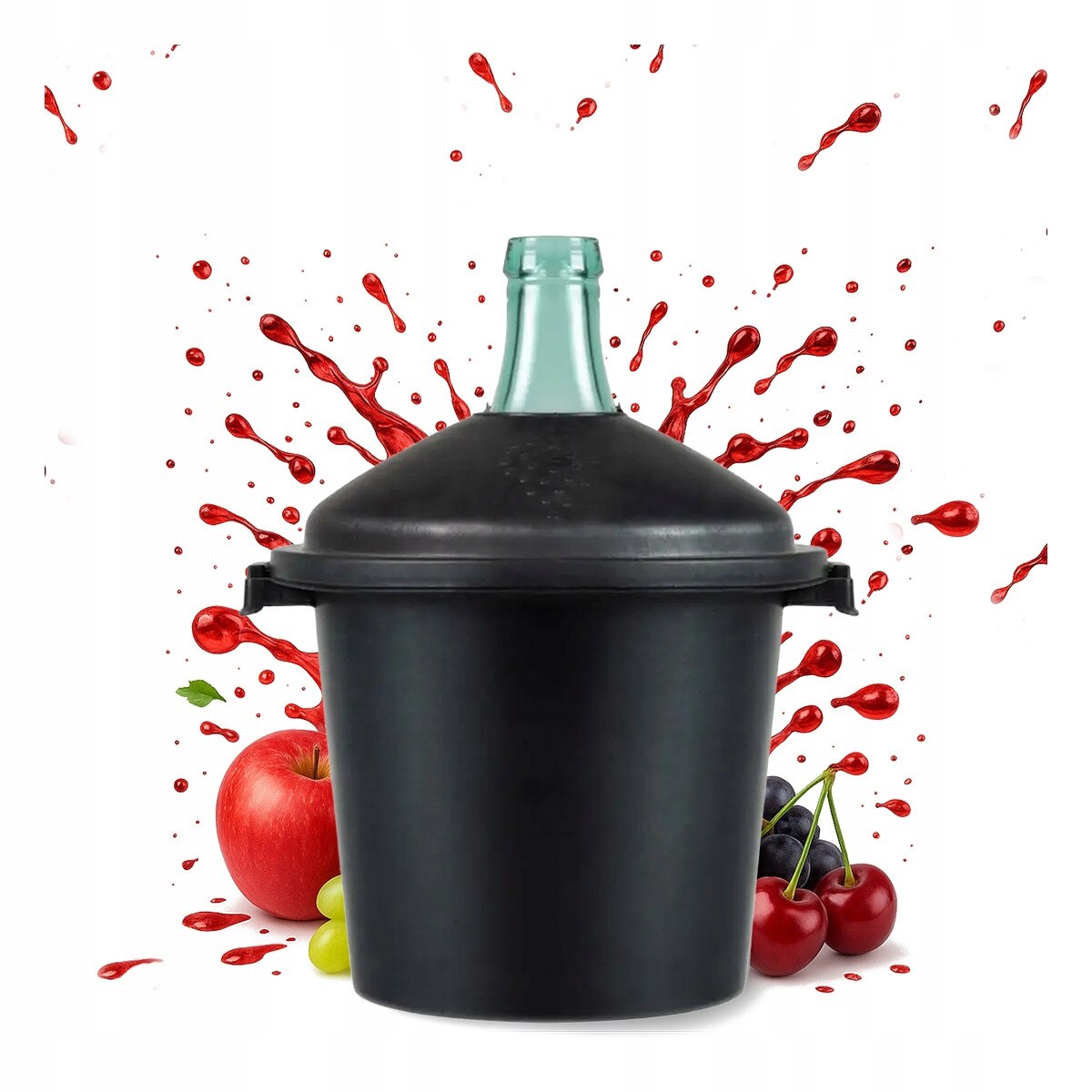Butoi 10L Bimberek cu cos complet, sticla groasa, pentru fermentare vin ...