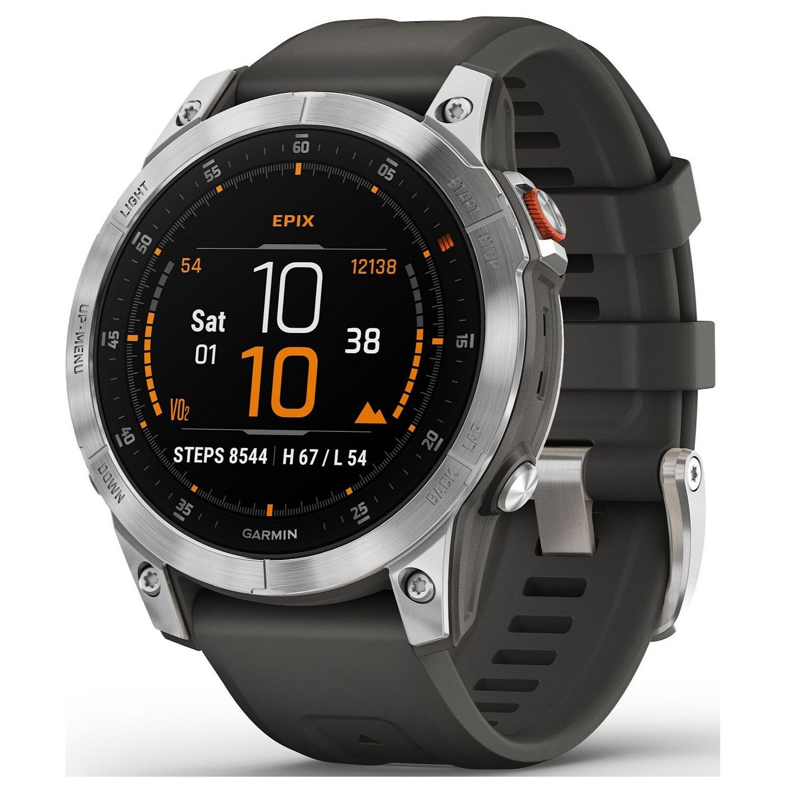 Smartwatch Garmin Epix Gen 2, gri, 10ATM, cu ecran colorat, pentru ...