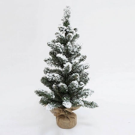 Bradut artificial cu zapada Flock Mini Tree, Royal Christmas, 75 cm ...