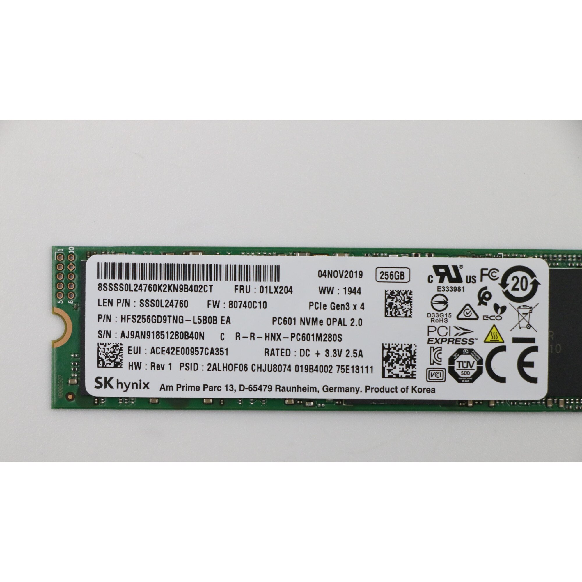SSD Lenovo M.2 PCIe NVMe 256 GB, SK Hynix OPAL 2.0 - eMAG.hu