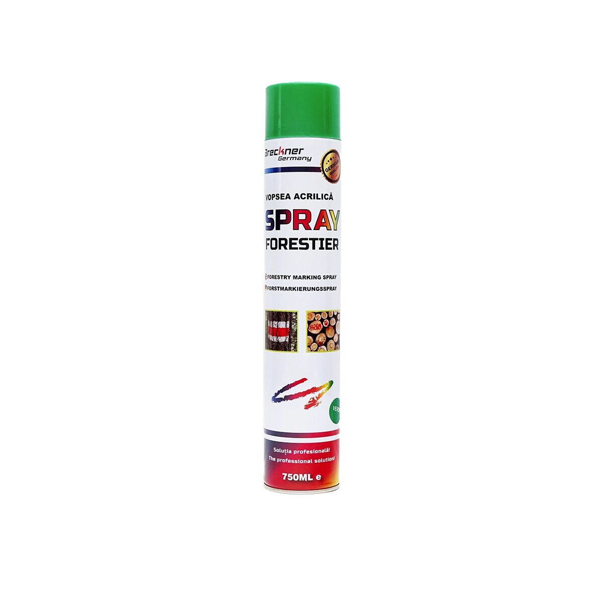 Vopsea spray marcaj forestier, verde, 750 ml, Breckner Germany - eMAG.ro