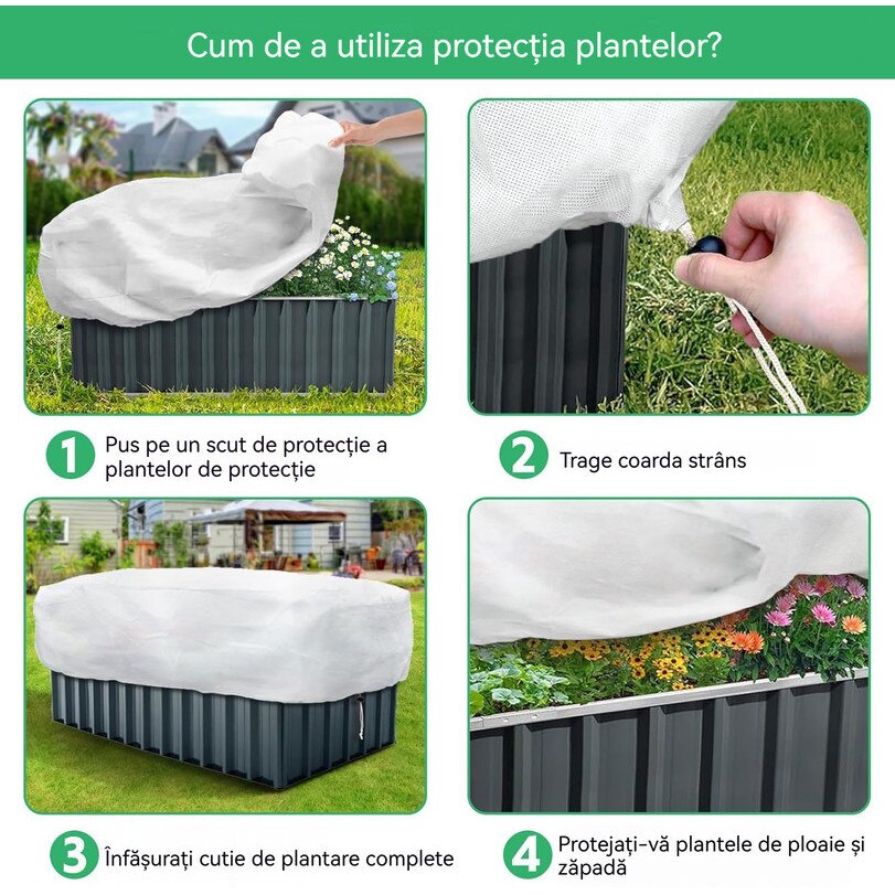 Set 4 Husa Anti-inghet pentru Plante, YSBER®, 150x40x45cm, 60g/m² Punga ...