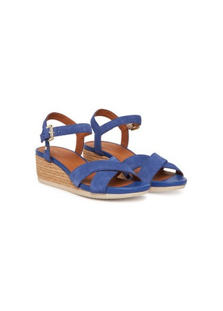 Espadrile dama Geox, D55HHB-00020, Piele naturala, 41 EU, Albastru ...