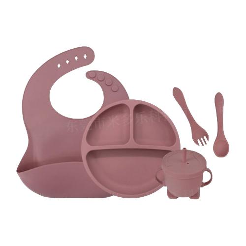 Set Vase de Cina Copii 5 Piese, Siliciu Alimentar, Roz - eMAG.ro