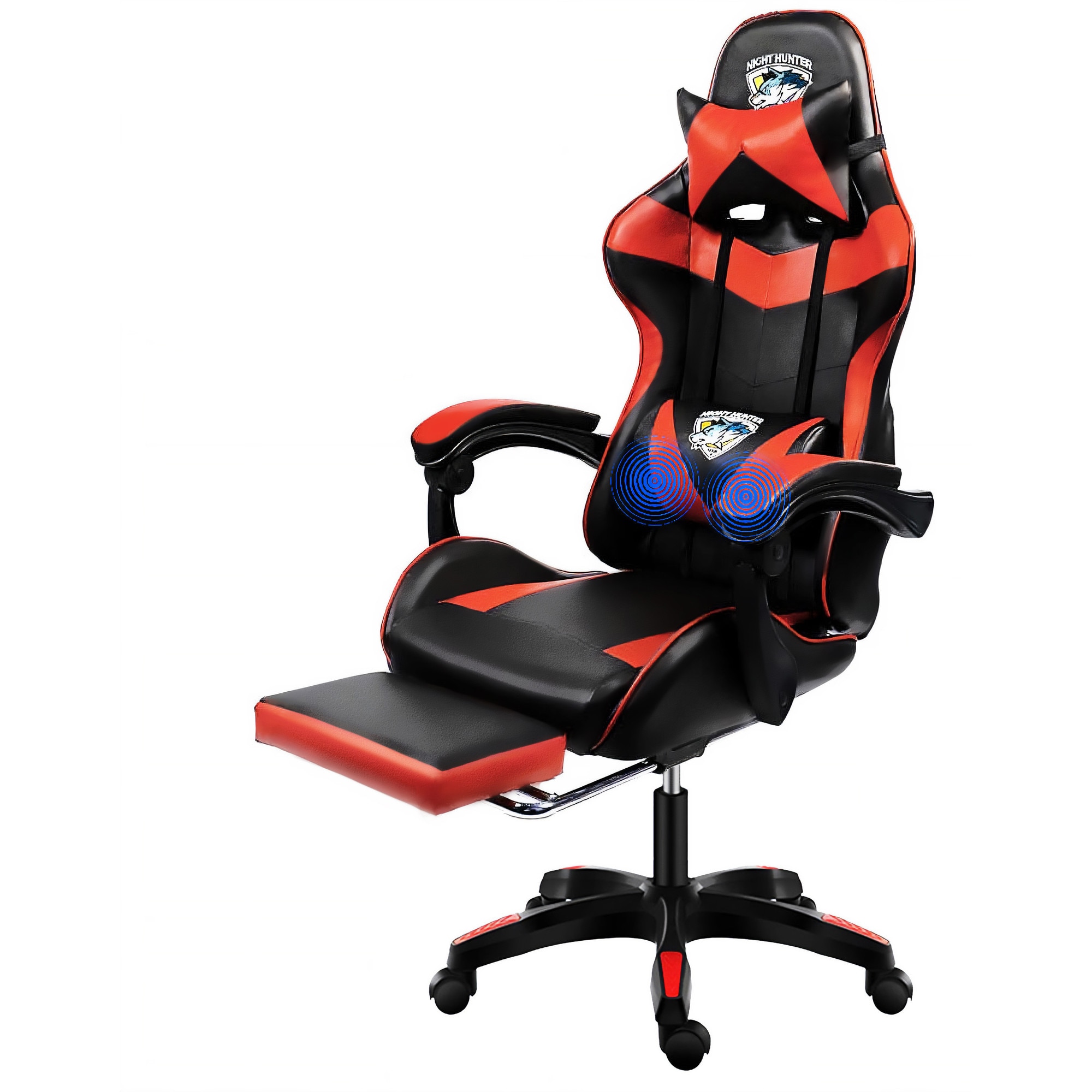 Scaun de gaming cu masaj la spate, rotativ, pentru computer, pentru ...