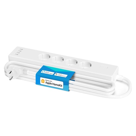 Prelungitor inteligent cu 4 prize, 4 porturi USB, protectie la ...