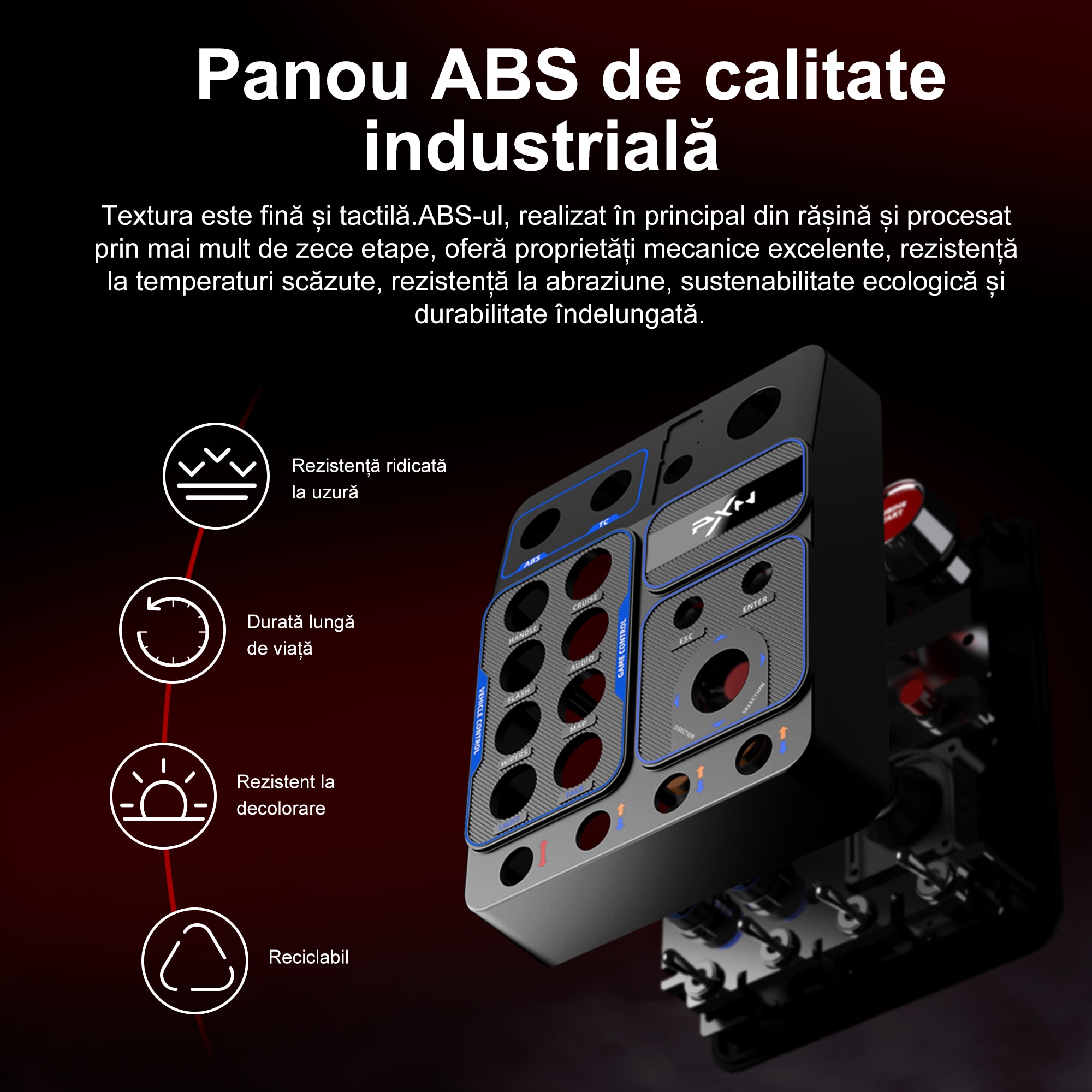 PXN CB1 Button Box pentru jocuri PC, compatibil Windows 7/8/10/11 ...